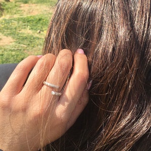 Open Crossover Solid Sterling Silver Ring, Crossover Ring, Brushed ...