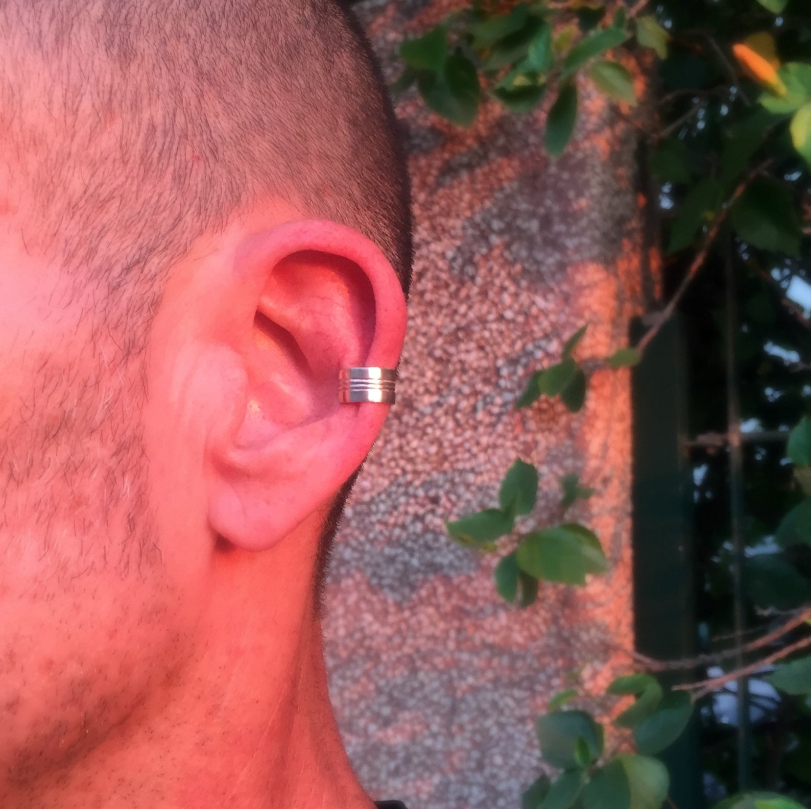 Silver Ear Cuff Ear Cuff no Piercing Men's earring | Etsy