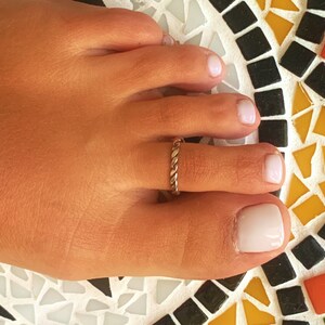 Toe Ring, Adjustable Toe Ring, Adjustable Ring, Silver Toe Ring, Braided Toe Ring, Body Jewelry ...