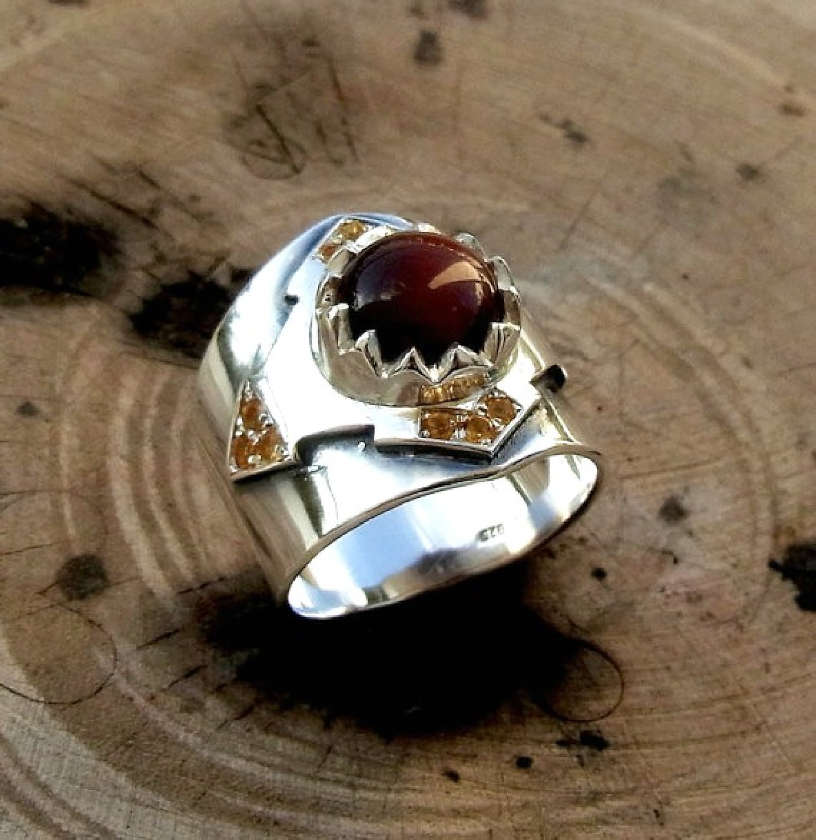 Men's Ring Sterling Silver Gemstones Men Ring Men Ring - Etsy