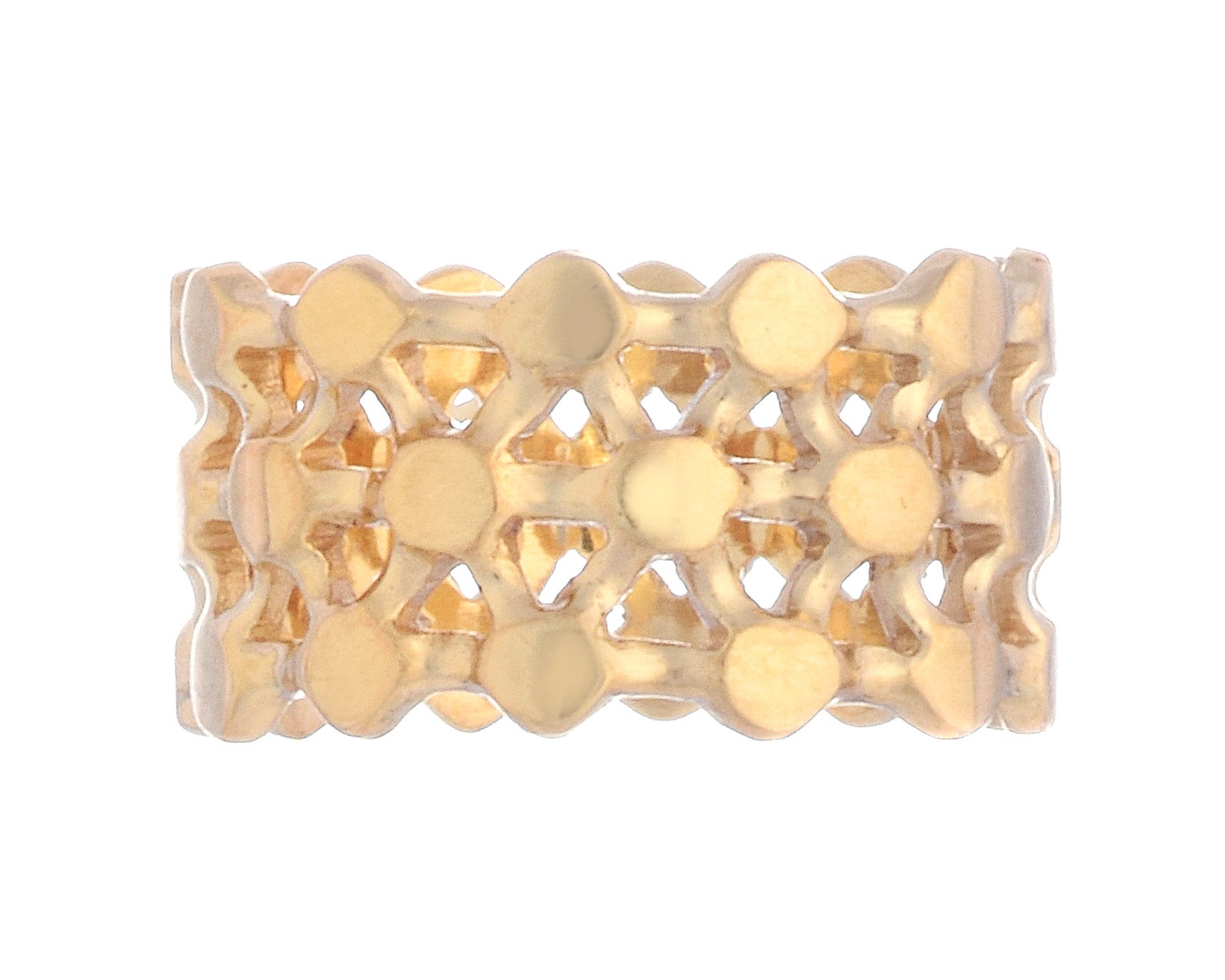 Women's Gold Ring, Wide 14 Karat Gold Plated Band Ring, Wedding Ring ...