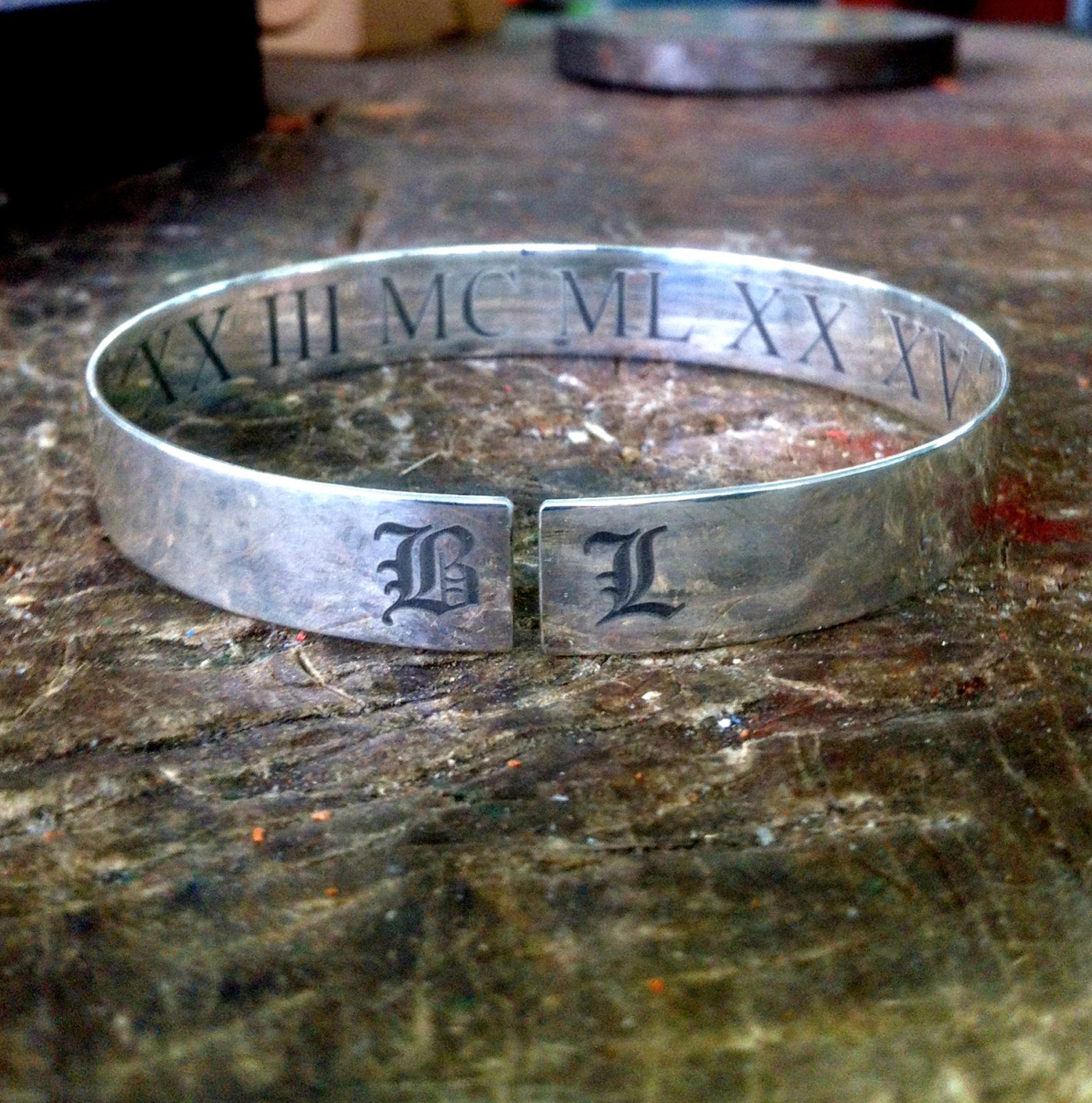 Men bangle Cuff Bangle Bracelet for MenSilver bracelet | Etsy