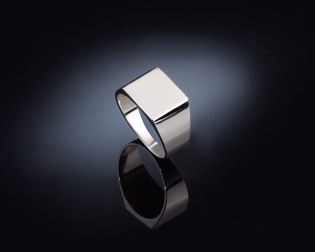 Mens 925 Sterling Silver Classic Signet Ring, Mens Signet Ring, Square ...