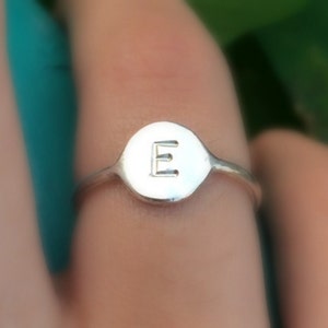 Hand Stamped Ring. Letter Ring. Personalized Ring. Initial Ring ...