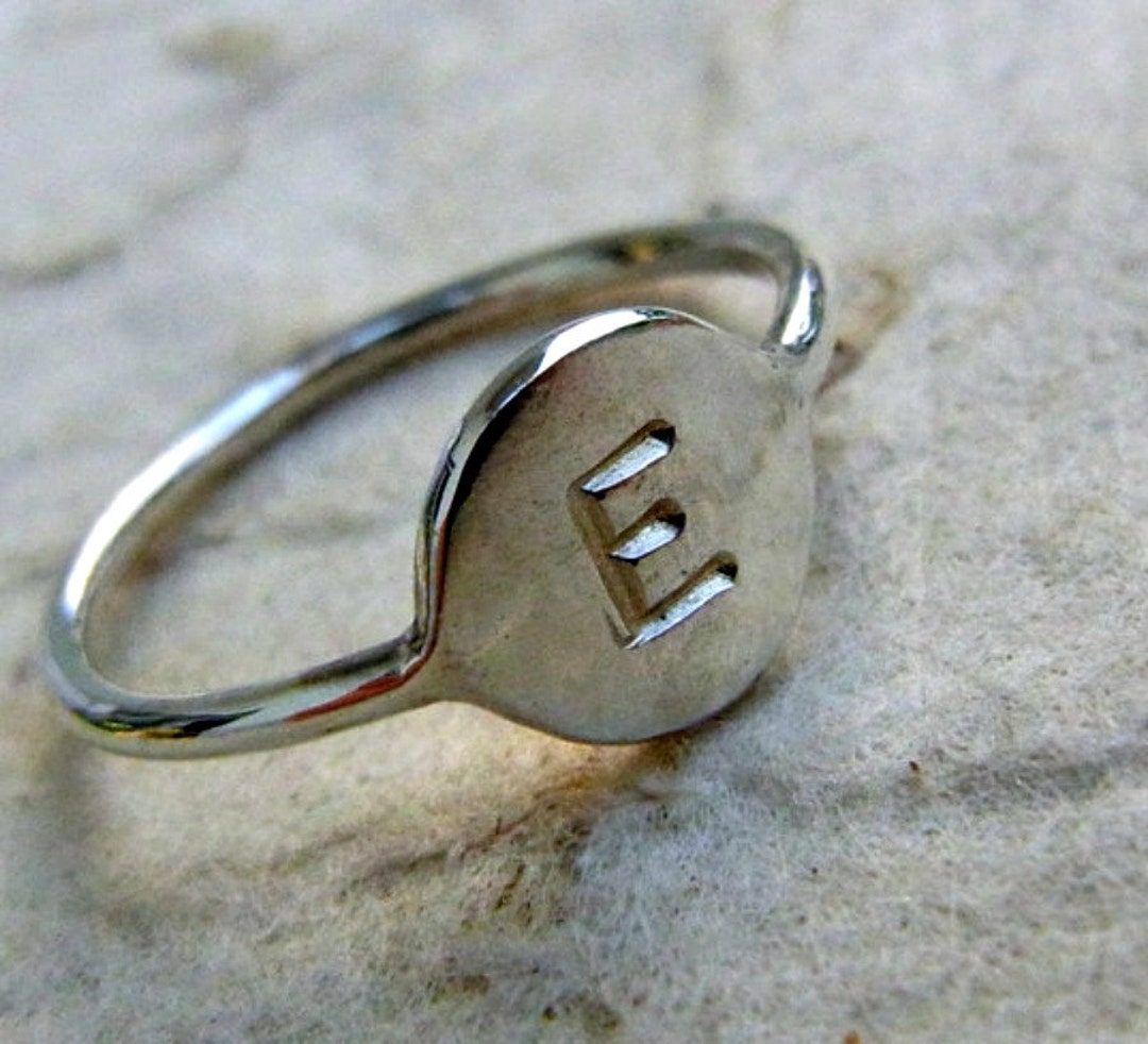 Hand Stamped Ring. Letter Ring. Personalized Ring. Initial Ring ...