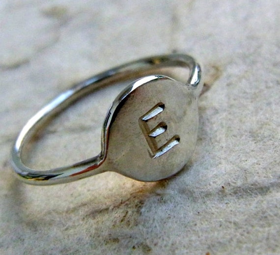 Hand Stamped Ring. Letter Ring. Personalized Ring. Initial - Etsy