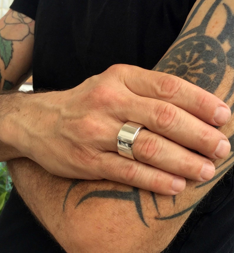 Men's Rings, Solid Silver Ring for Man, Statement Men's Ring, Wide ...