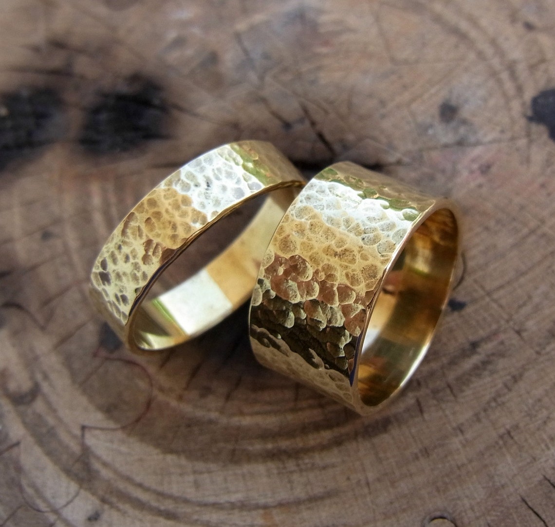 Wide Wedding Band Gold Wedding Band Band Ring Gold Band 14 | Etsy