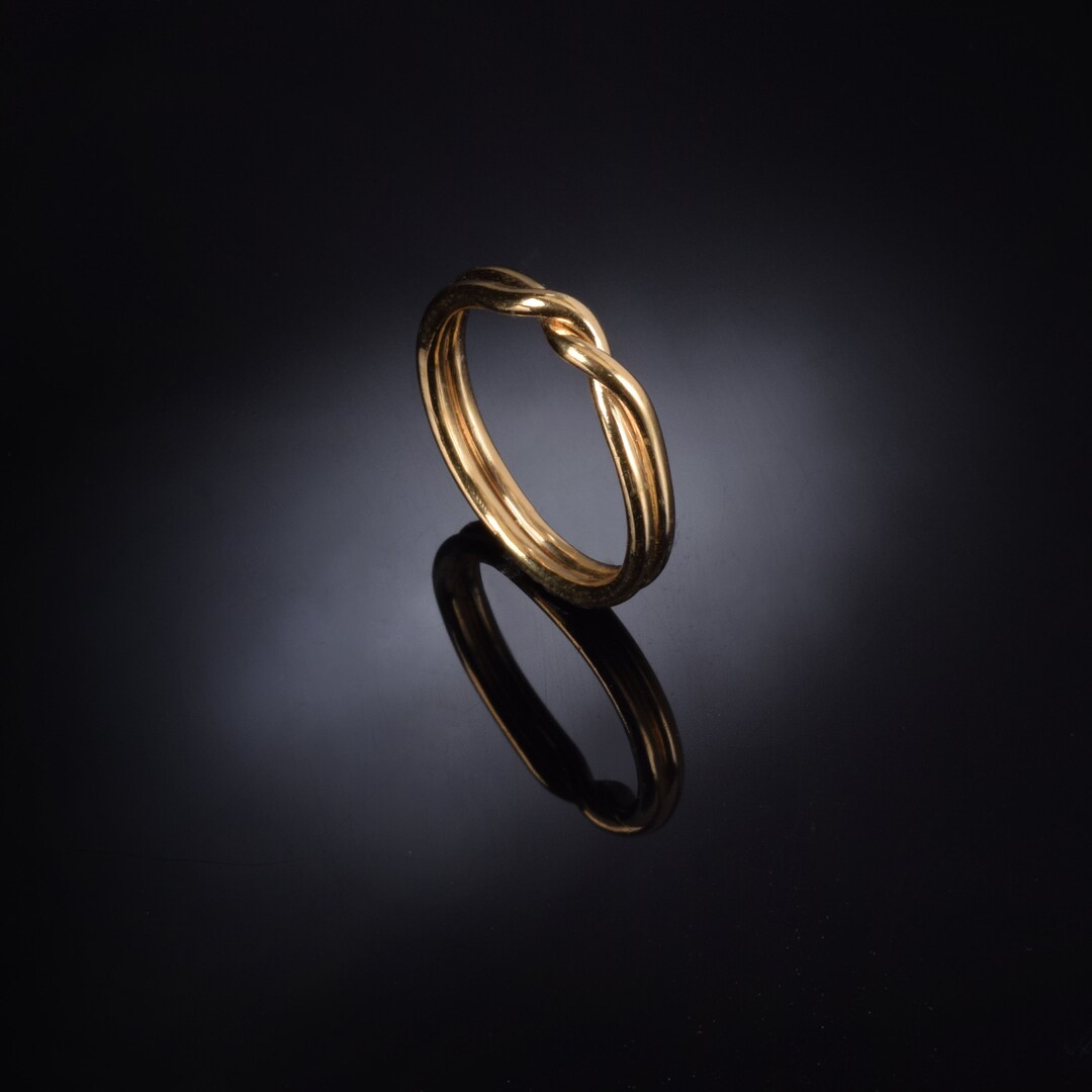 Tiny Gold Ring, Promise Ring, Anniversary Ring, Love Ring, Yellow Gold ...