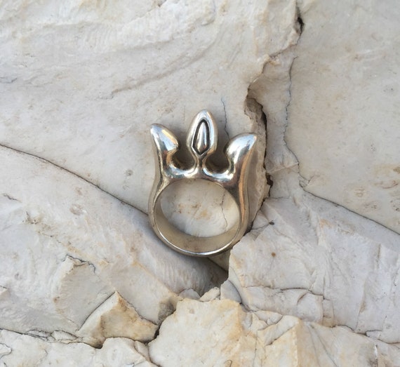 Sterling men ring Biker ring Heavy metal male ring | Etsy