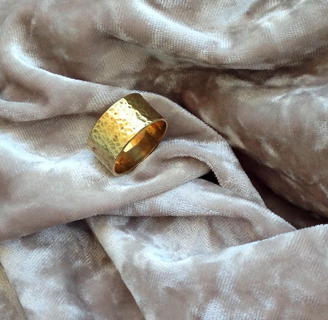 Wide Wedding Band, Gold Wedding Band, Band Ring, Gold Band, 14 Karat ...