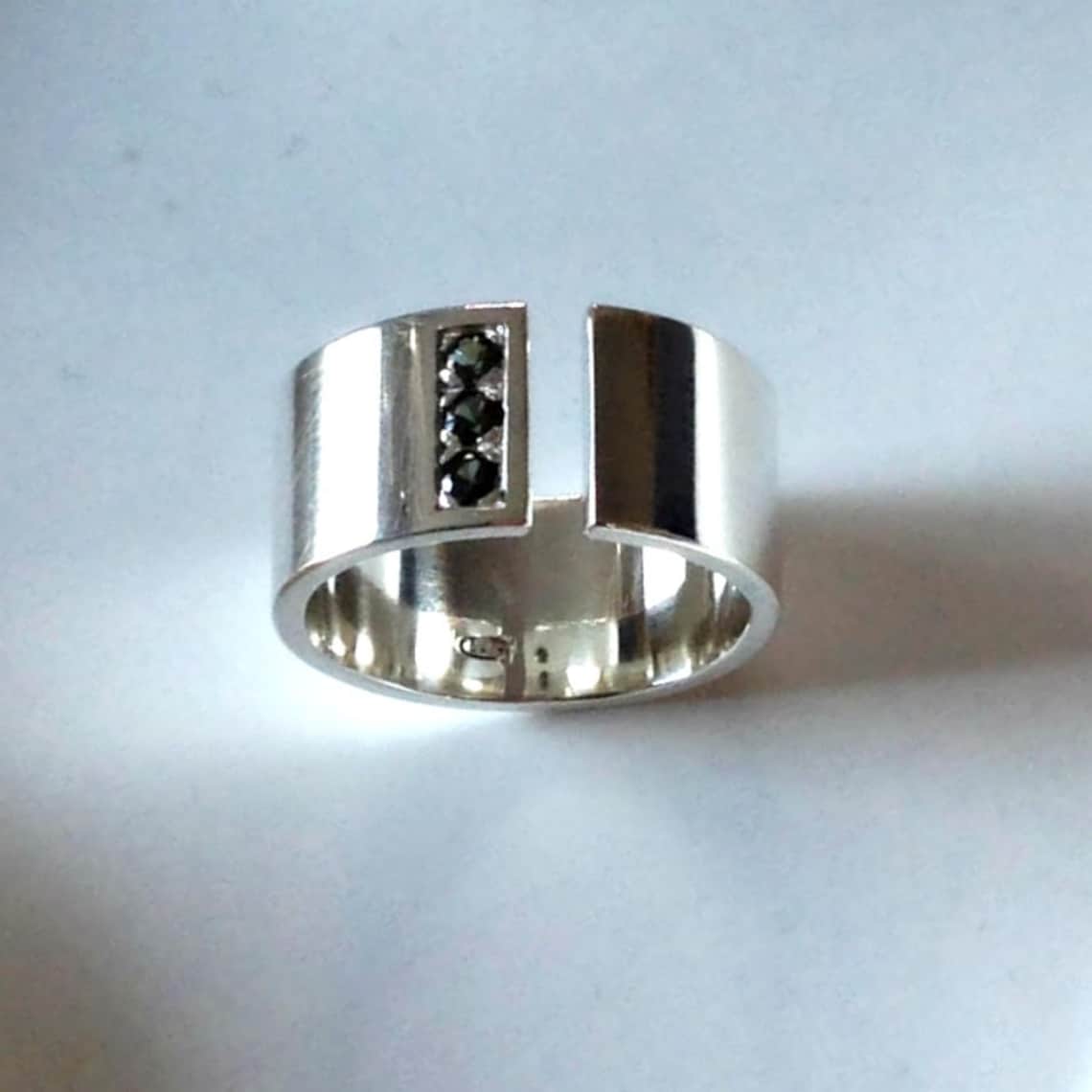 STERLING SILVER Men Ring Solid 925. Modern Mens Ring. Sterling - Etsy