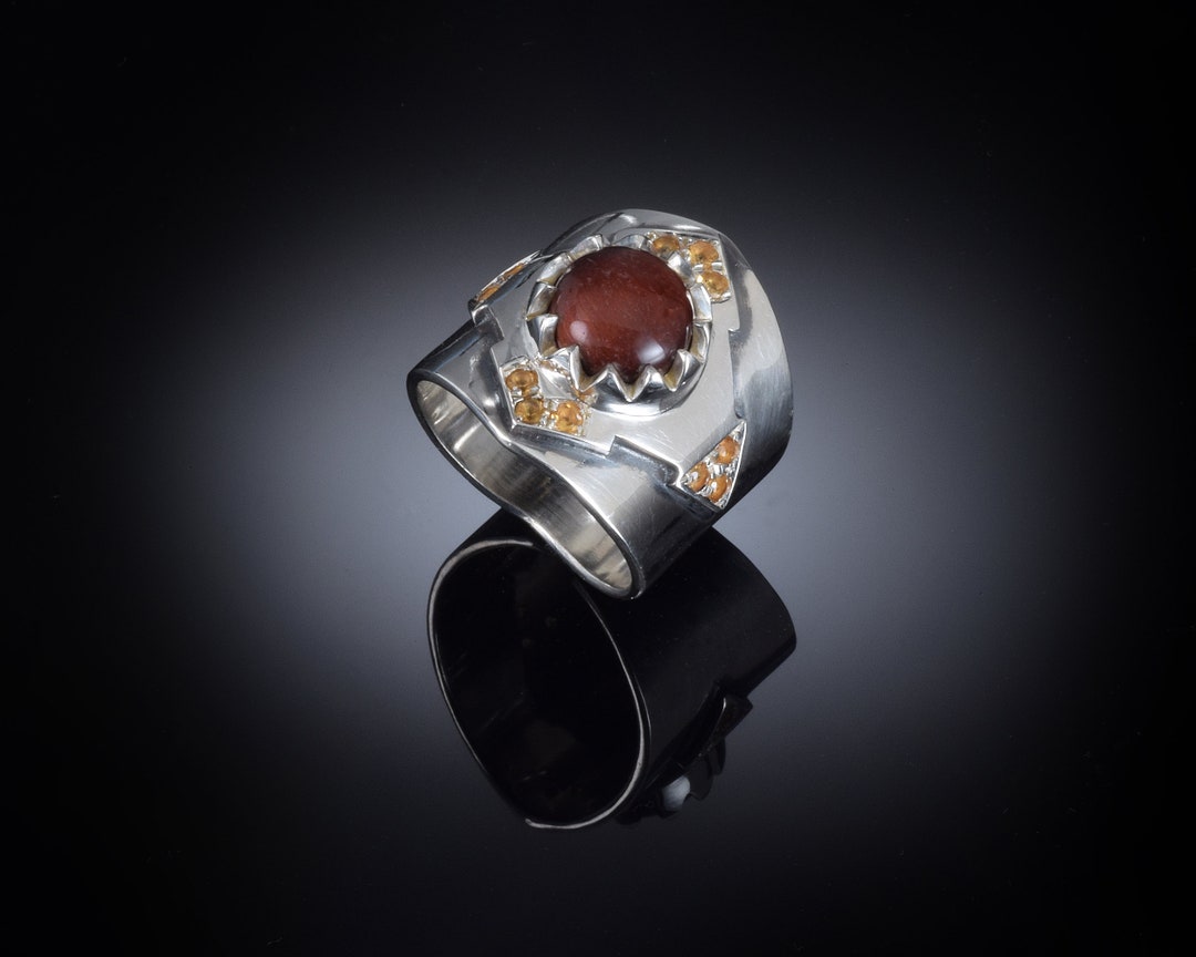 Men's Ring, Sterling Silver Gemstones Men Ring, Men Ring With Gemstones ...