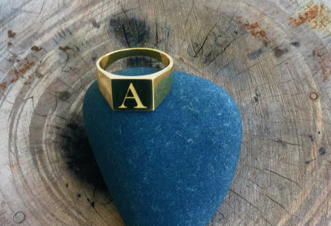 Custom Name Ring Personalized Signet Monogram Signet Ring - Etsy