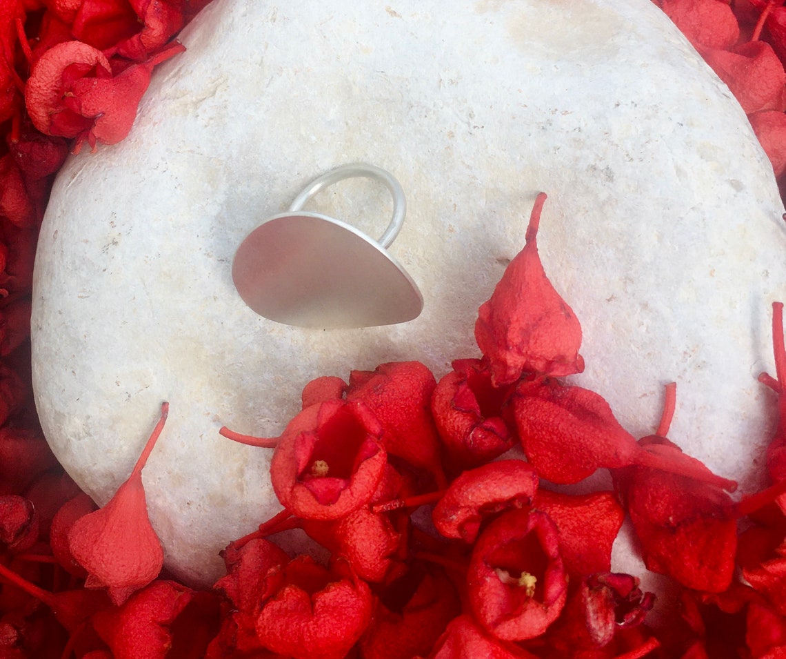 Statement Silver Ring Large Round Ring Circle Sterling - Etsy