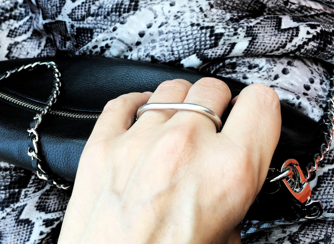 Silver Double Ring, Two-finger Rings, Double Ring, Punk Ring, Statement ...