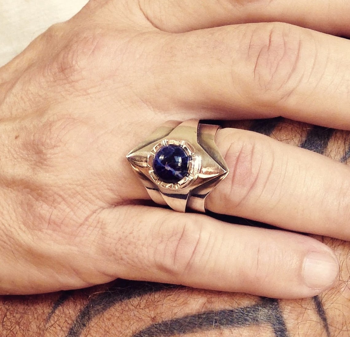 Statement Man Ring Solid 925 Sterling Silver Ring for Men - Etsy