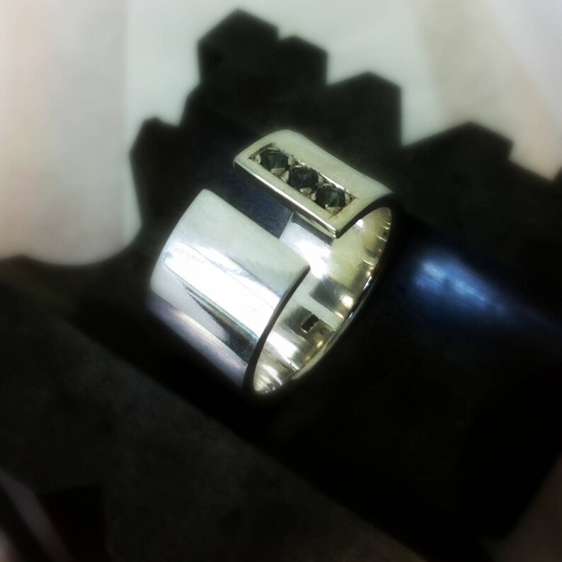 STERLING SILVER Men Ring Solid 925. Modern Mens Ring. Sterling Silver ...