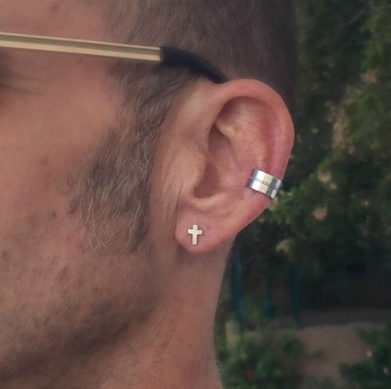 Men Earrings Cross Earrings Sterling Silver Cross Earrings - Etsy