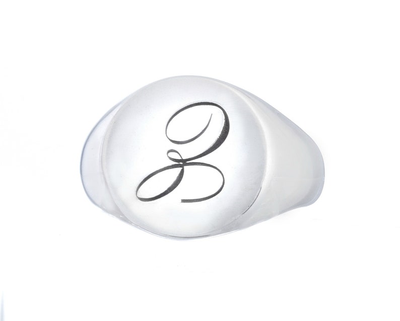 Custom Letter Signet Round Signet Ring Signet Ring - Etsy
