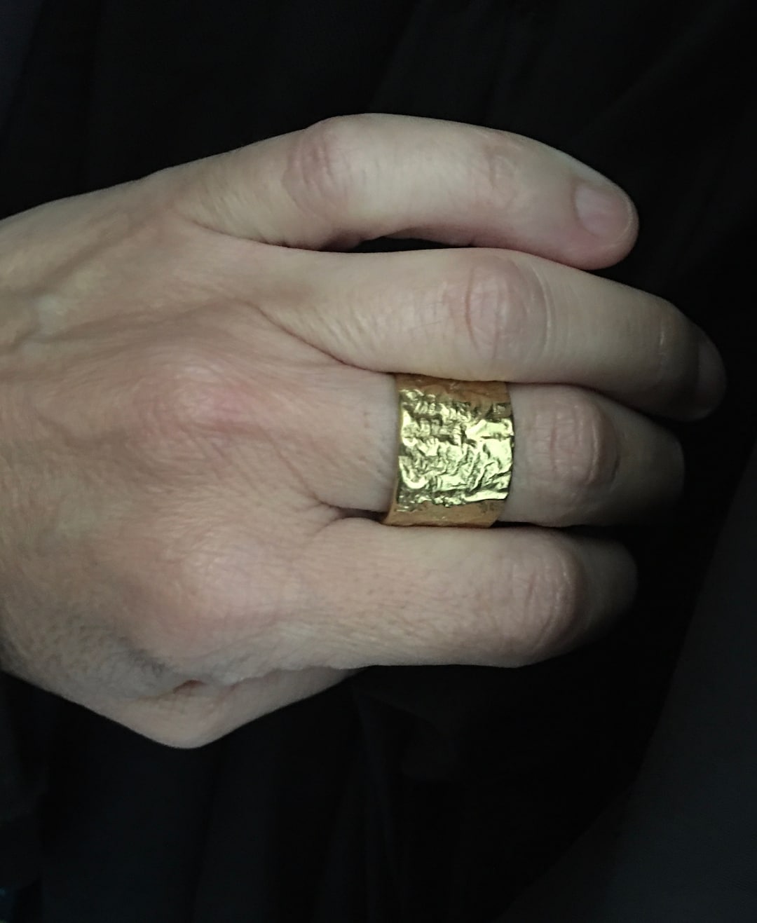 Wide Ring, Women's Wide Gold Band Ring, Statement Ring, Yellow Gold ...