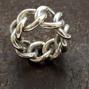 Men's Jewelry, Heavy Metal Ring, Chunky Chain Ring, Bikers Ring, 925 ...