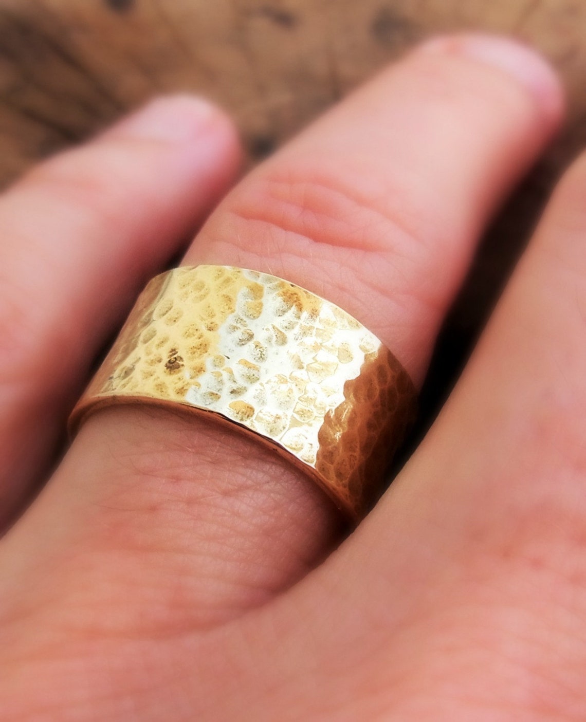 Wide Wedding Band Gold Wedding Band Band Ring Gold Band 14 | Etsy