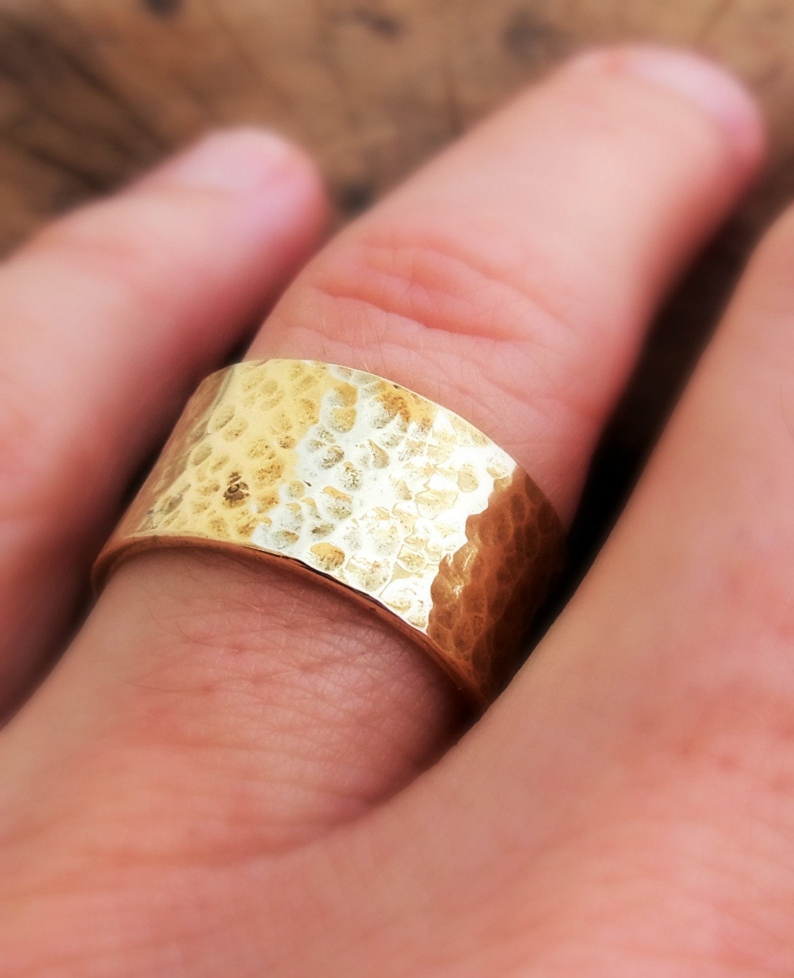 Wide Wedding Band Gold Wedding Band Band Ring Gold Band 14 | Etsy