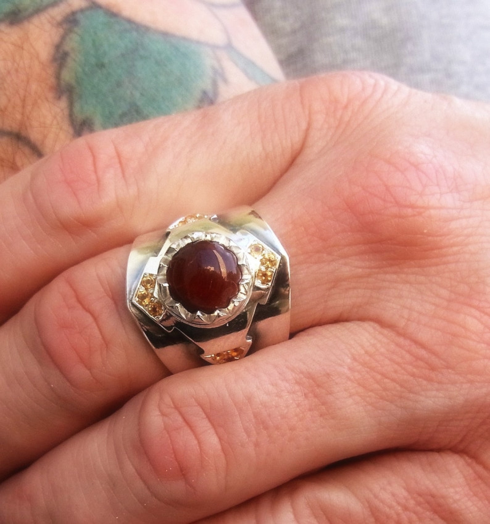 Men's Ring Sterling Silver Gemstones Men Ring Men Ring - Etsy