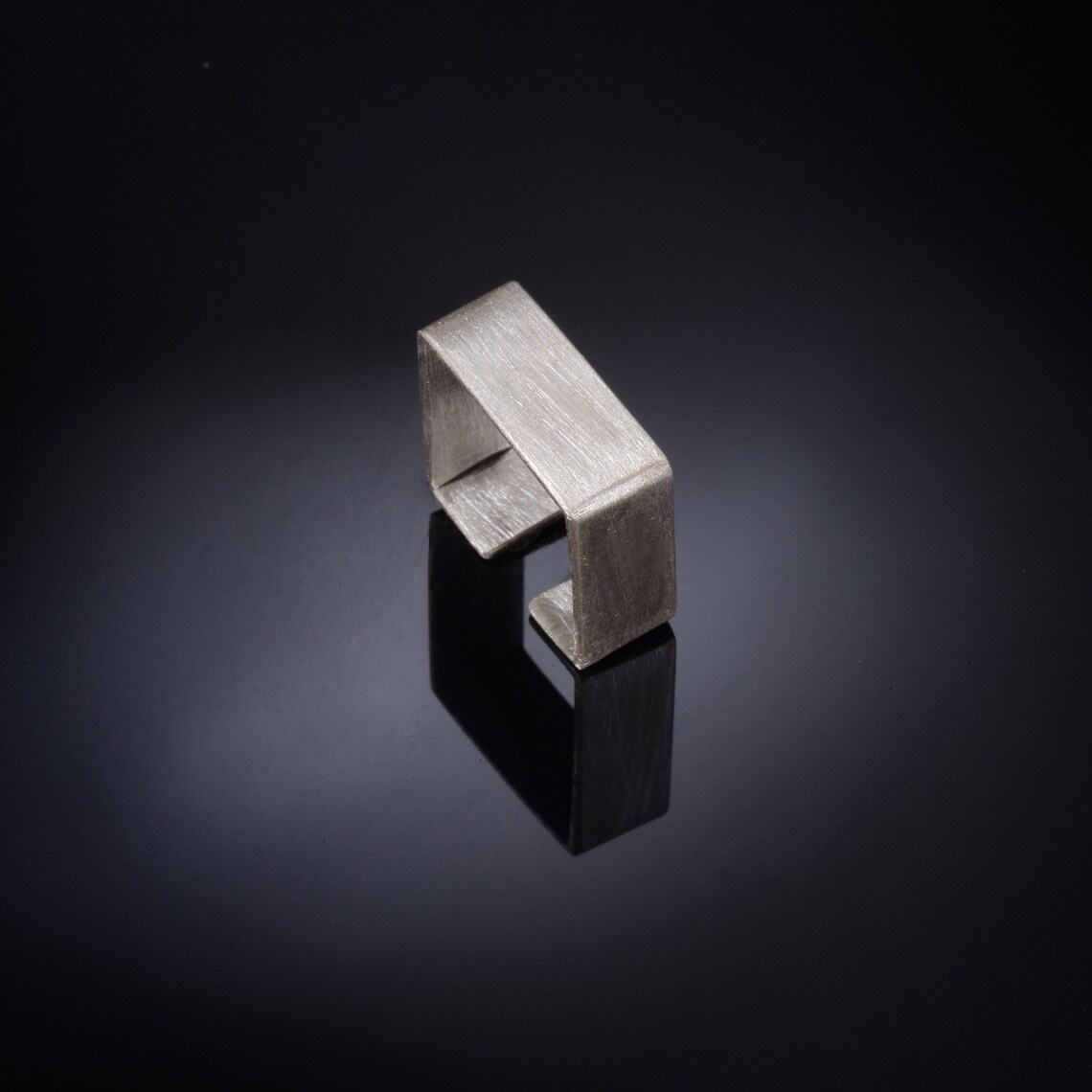 Sterling Silver Rectangle Ring Adjustable Ring Minimalist - Etsy