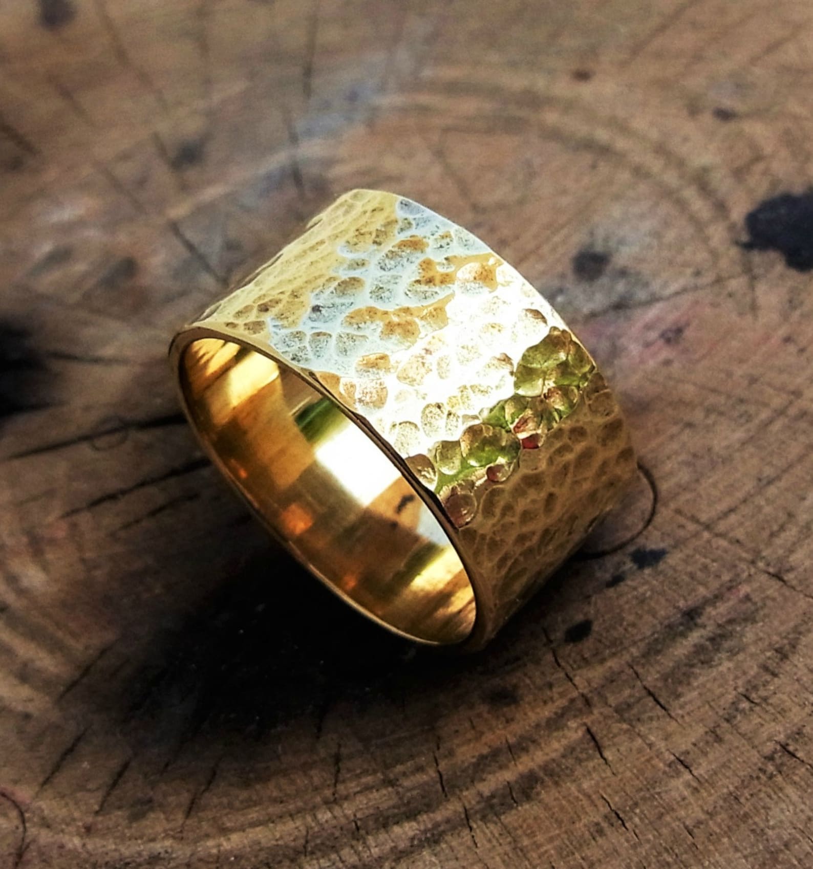 Wide Wedding Band Gold Wedding Band Band Ring Gold Band 14 | Etsy