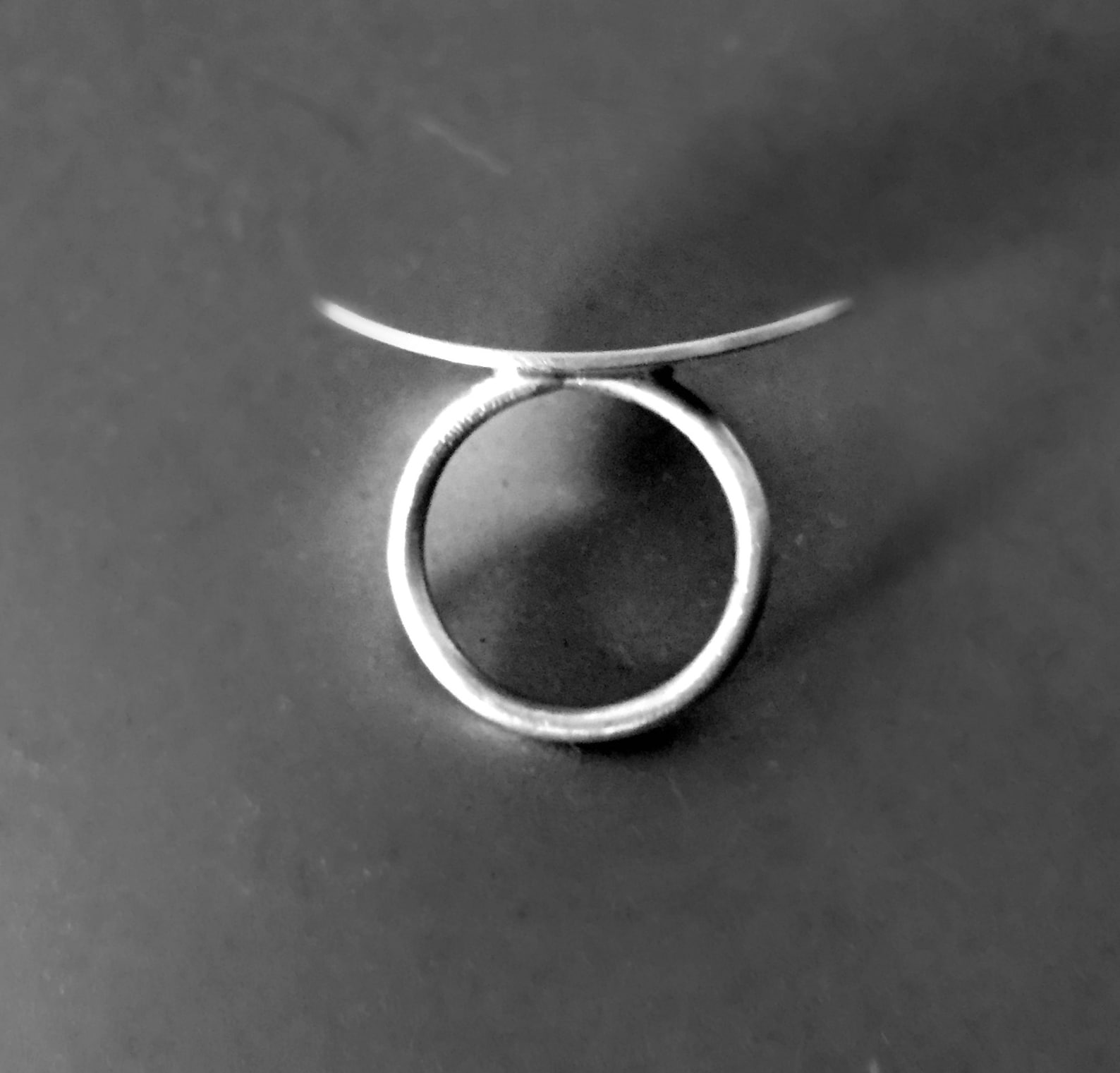 Solid Silver Circle Disk Ring, Silver Ring, Silver Disk Ring Modern ...