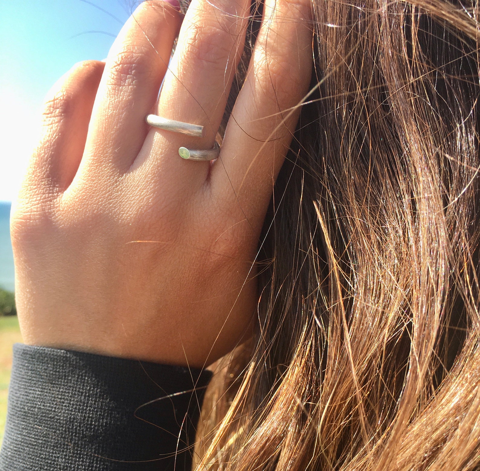 Open Crossover Solid Sterling Silver Ring, Crossover Ring, Brushed ...