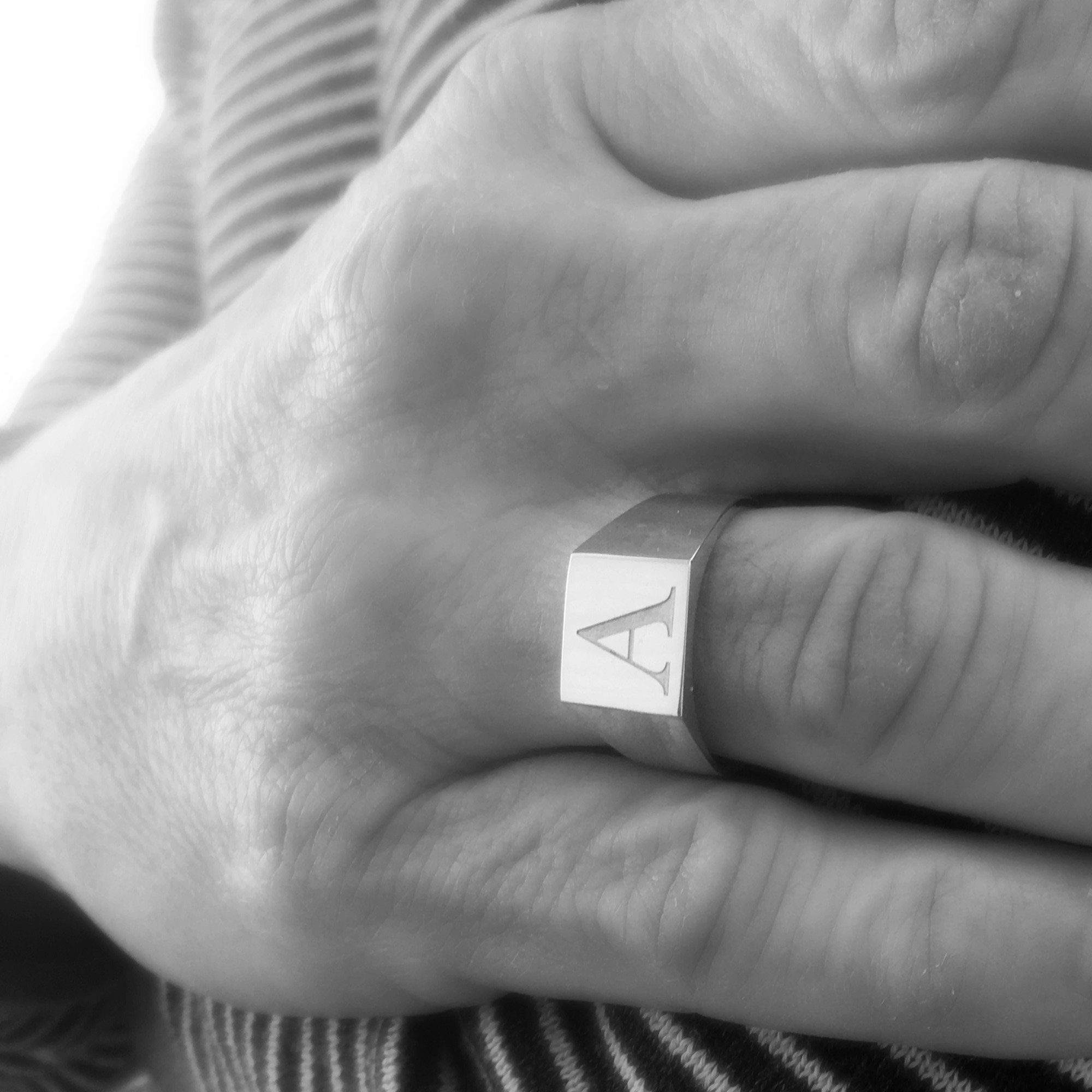Custom Name Ring, Personalized Signet, Monogram Signet Ring, Promise ...