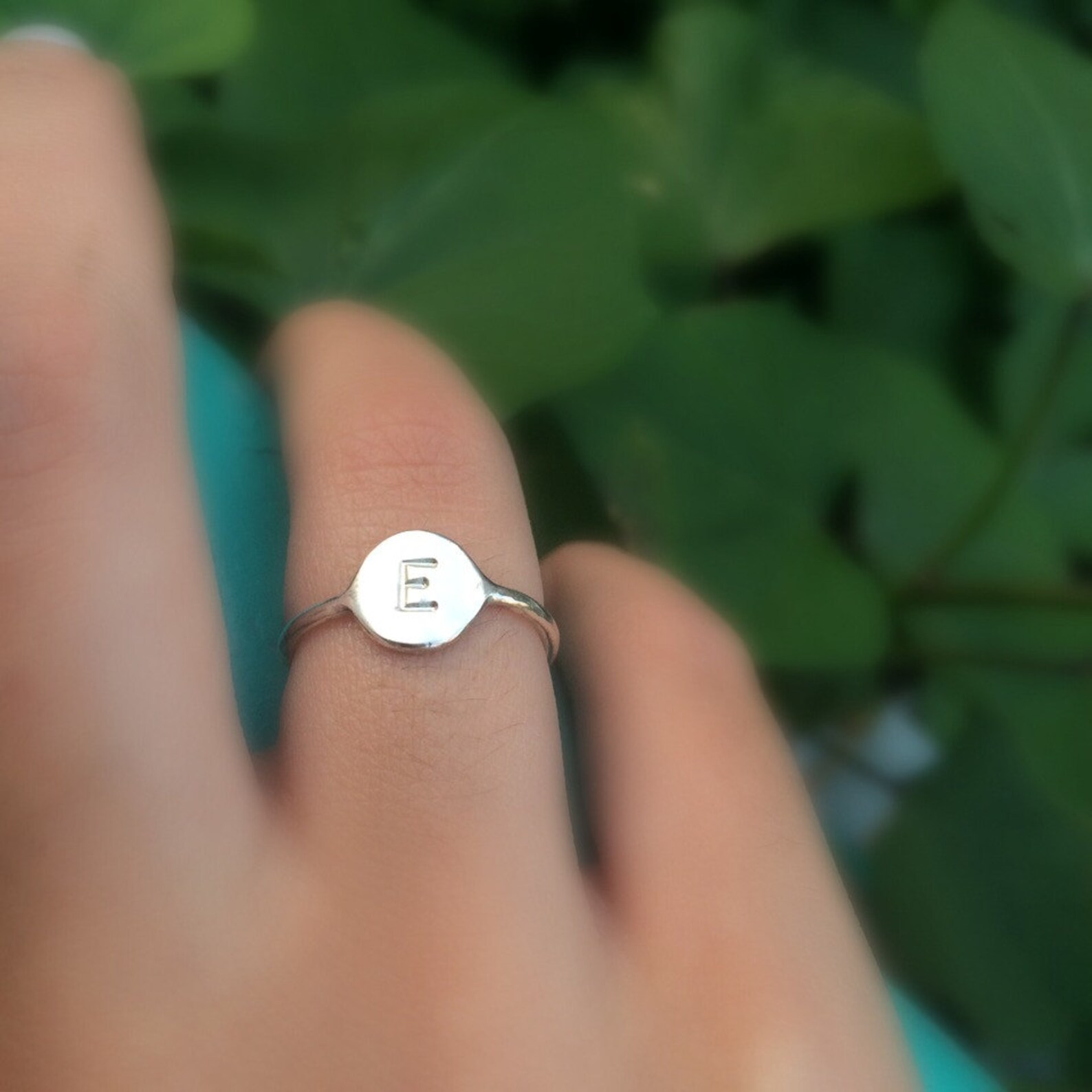 Hand stamped ring. Letter ring. Personalized ring. Initial | Etsy