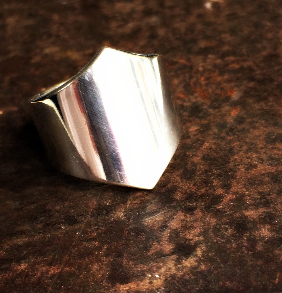 Sterling Silver Ring for Man. Minimalist Men Ring. Armor Ring. Simple ...