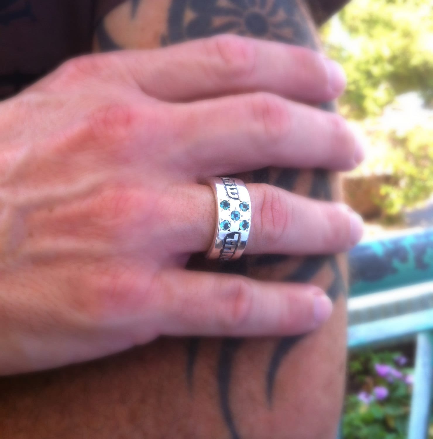 Men Ring With Stones Men's Alternative Wedding Band the - Etsy