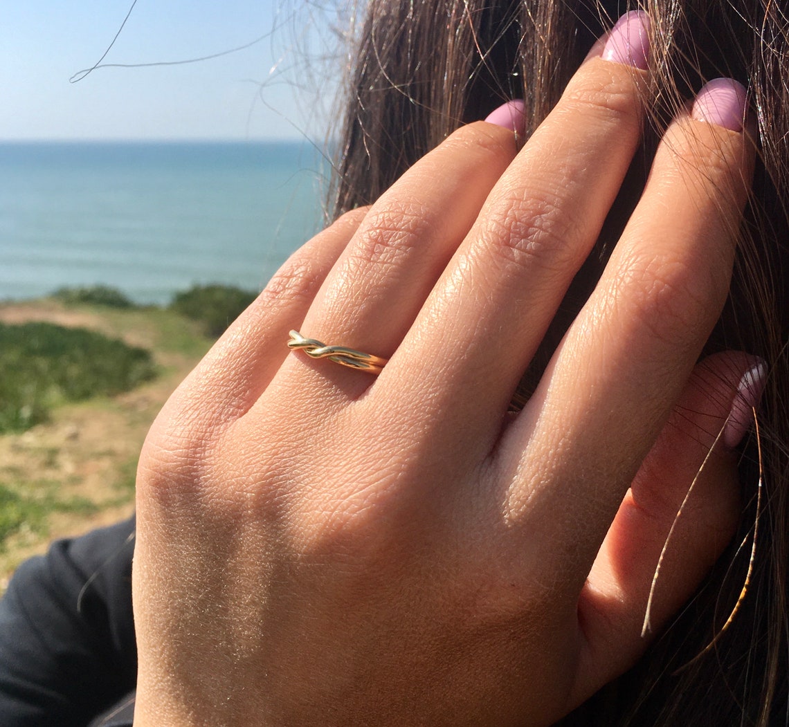 Tiny Gold Ring Promise Ring Anniversary ring Love Ring | Etsy