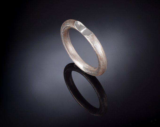 Wedding Band Set - Matte 2mm & 5mm Round Matte Rings. Modern ...