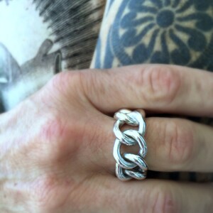 Men's Jewelry, Heavy Metal Ring, Chunky Chain Ring, Bikers Ring, 925 ...