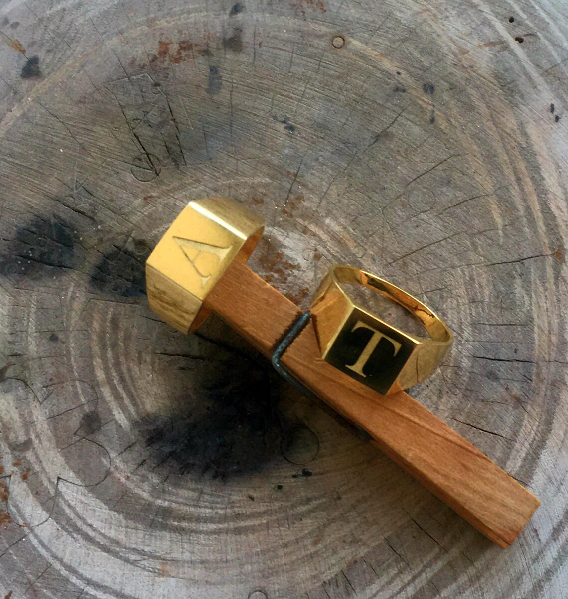 Custom Name Ring, Personalized Signet, Monogram Signet Ring, Promise ...