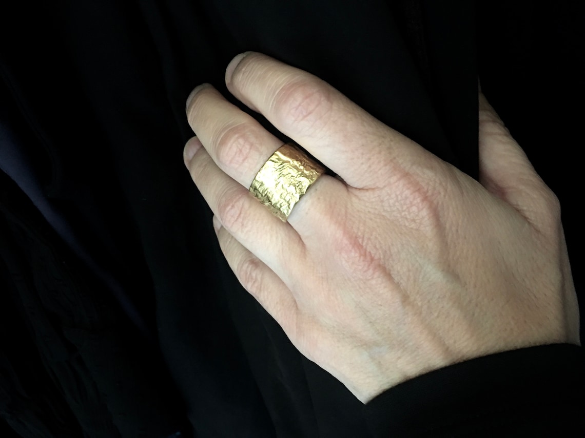 Wide Ring Women's Wide Gold Band Ring Statement Ring - Etsy
