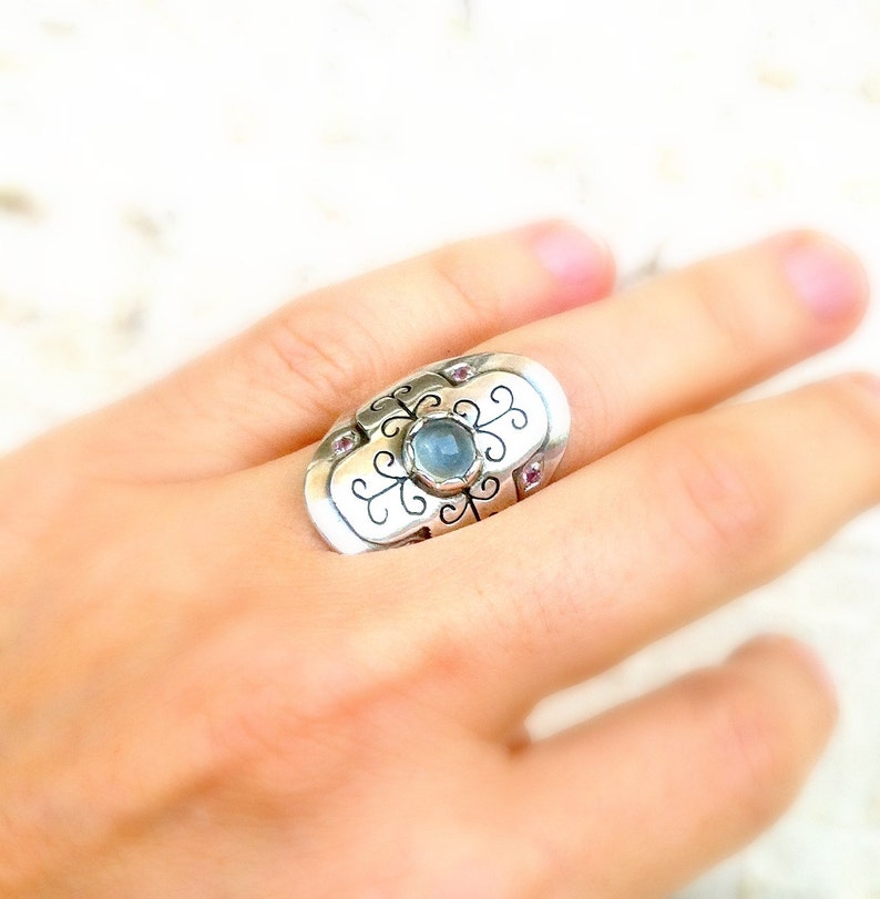 Bohemian Ring Big statement ring Oriental silver ring with | Etsy