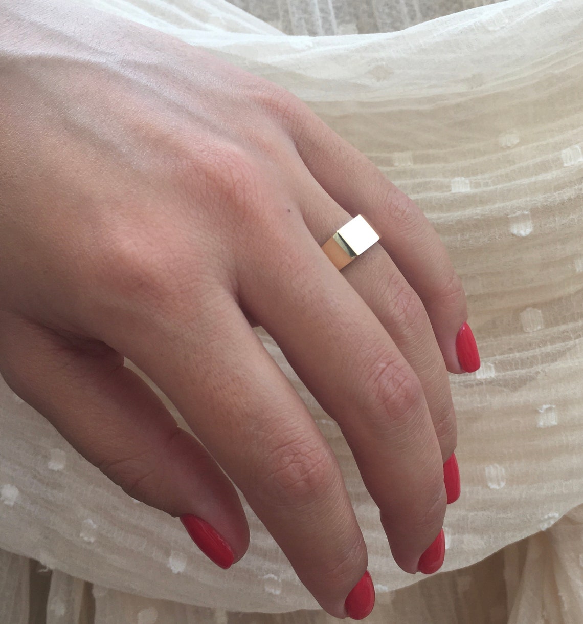 Delicate signet ring Pinkie ring for women Sterling silver | Etsy