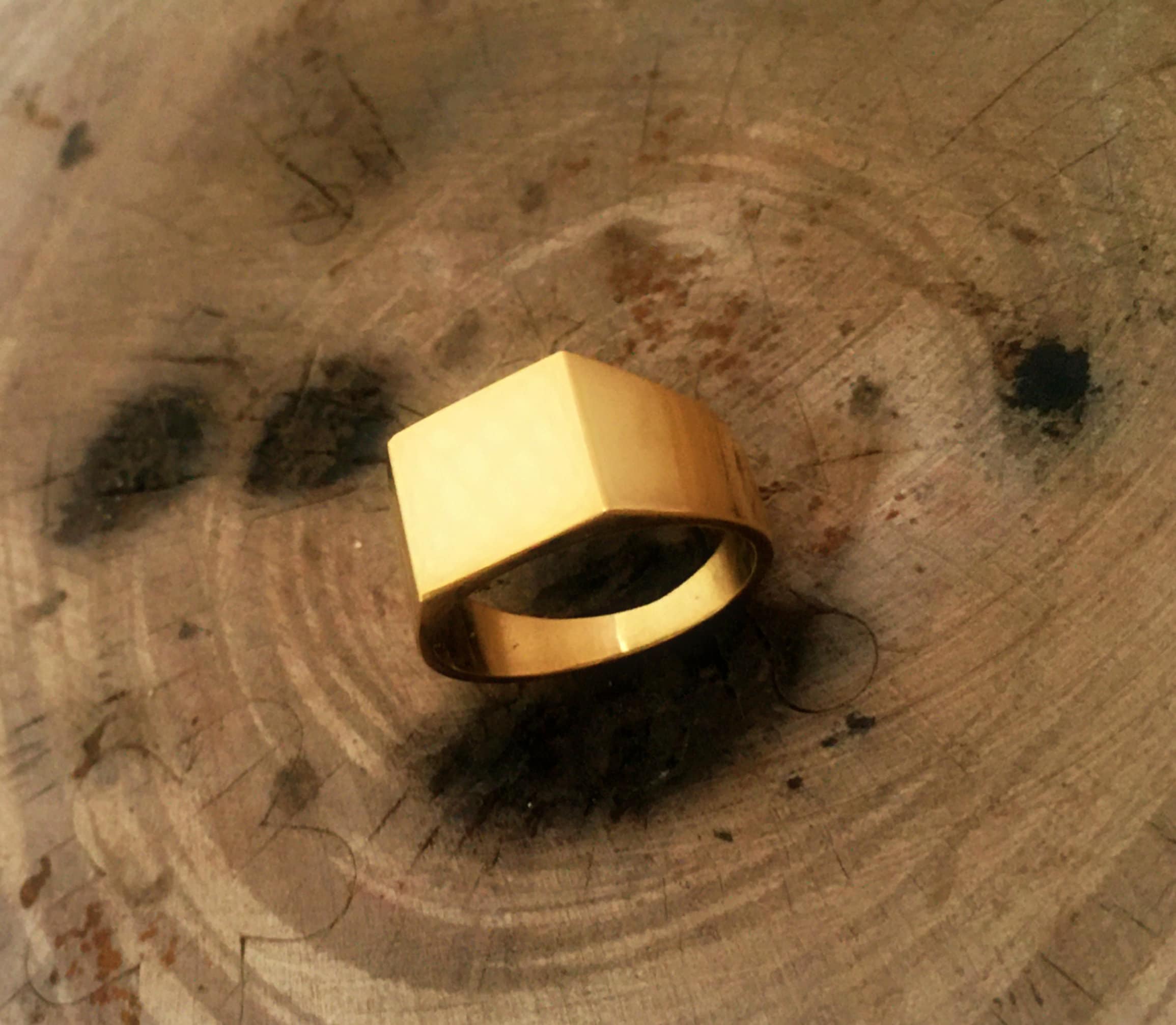 Gold Signet Ring Square Signet Ring Mens Signet Ring Mens | Etsy