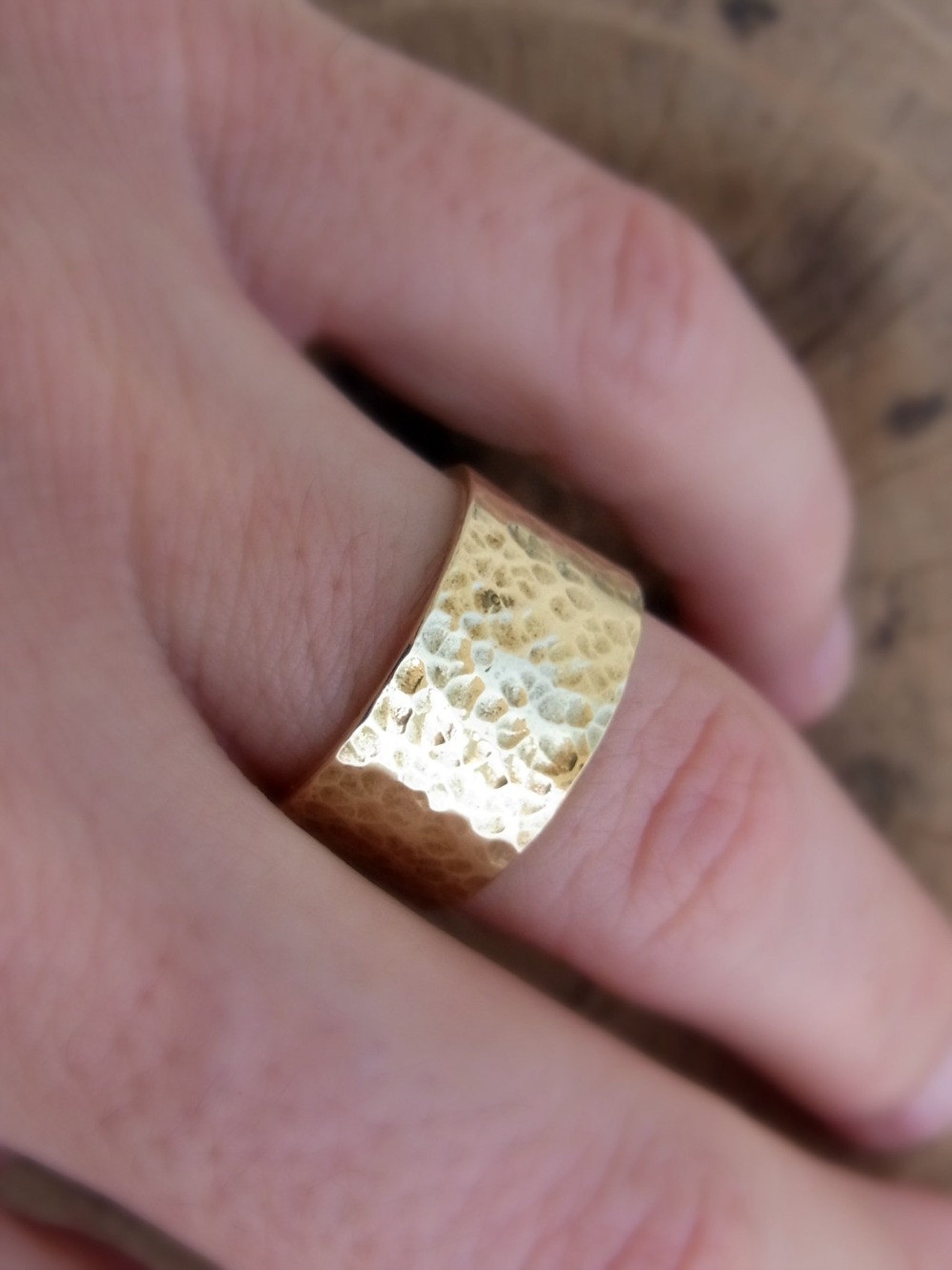 Wide Wedding Band Gold Wedding Band Band Ring Gold Band 14 | Etsy