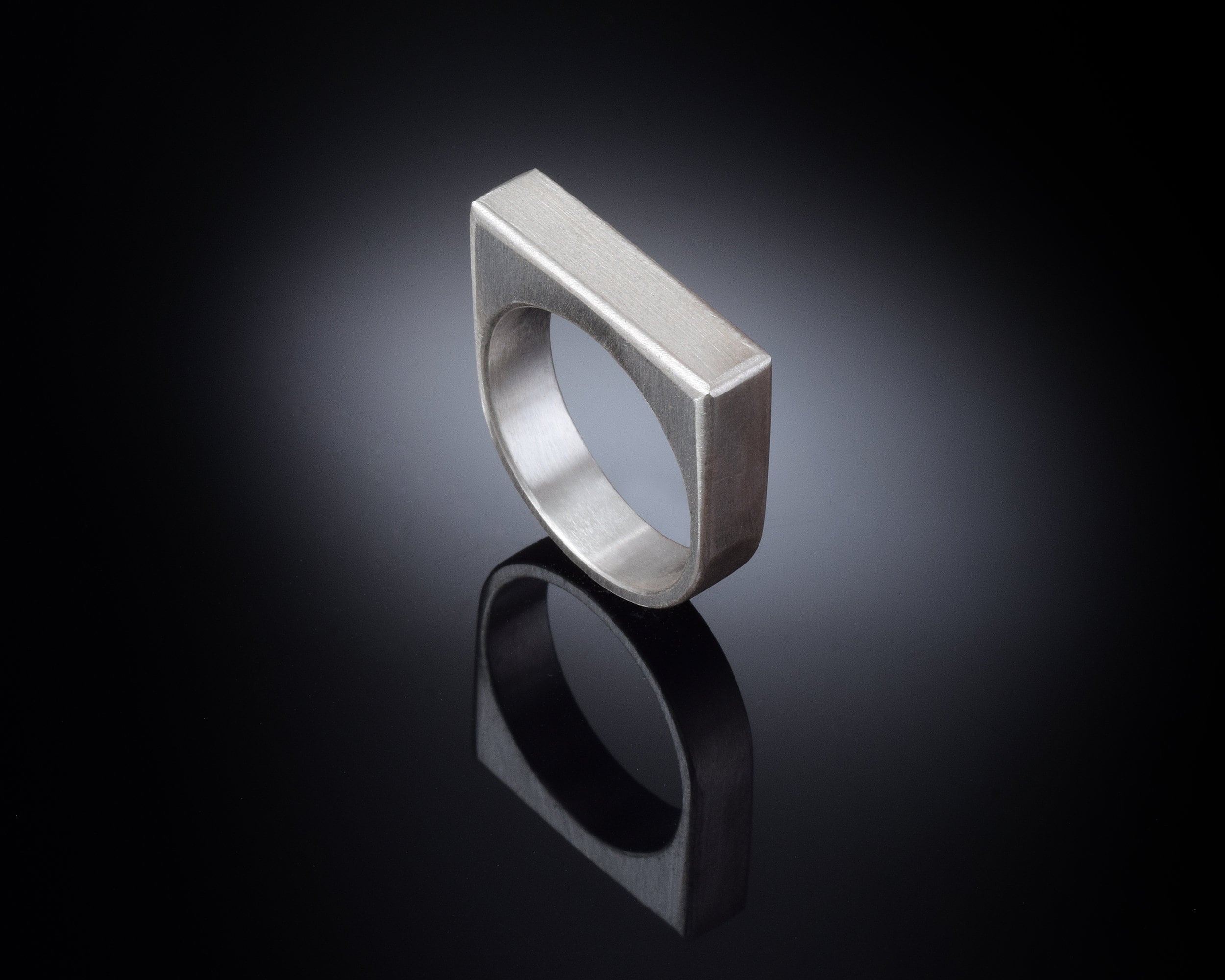 Minimalist Rectangle Ring, Everyday Modern Ring, Geometric Rectangle ...