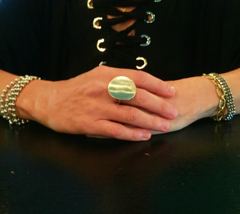 Solid Silver Circle Disk Ring, Silver Ring, Silver Disk Ring Modern ...