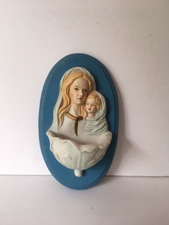 Holy Water Font Holy Water Mary and Baby Jesus Jesus Holy | Etsy Canada