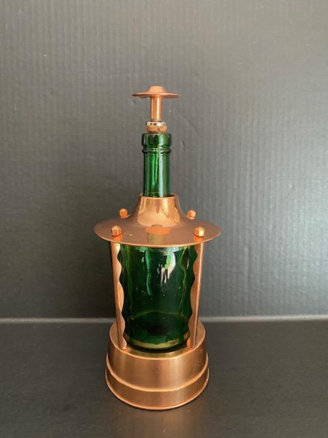 Vintage Liquor Decanter, Copper and Glass Decanter, Liquor Dispenser ...
